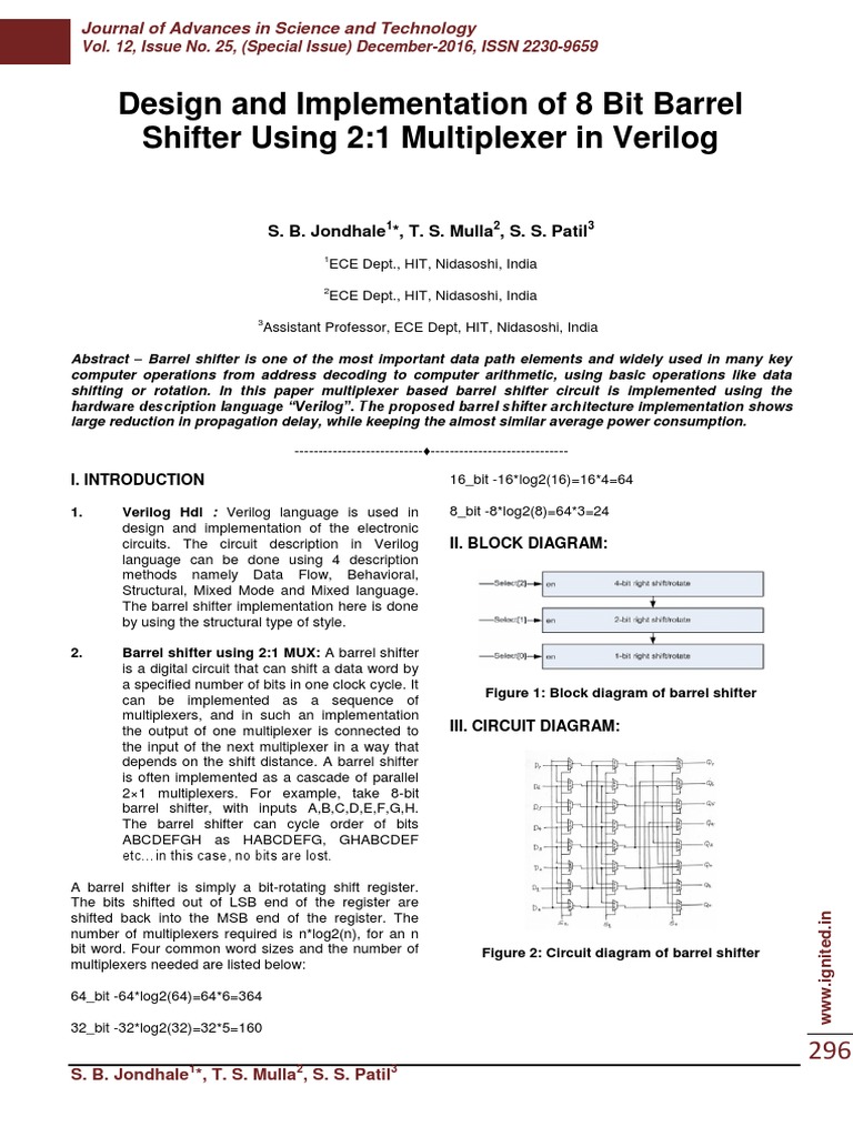 8 Bits Barrel Shifter | PDF | Computer Architecture | Electronic Circuits