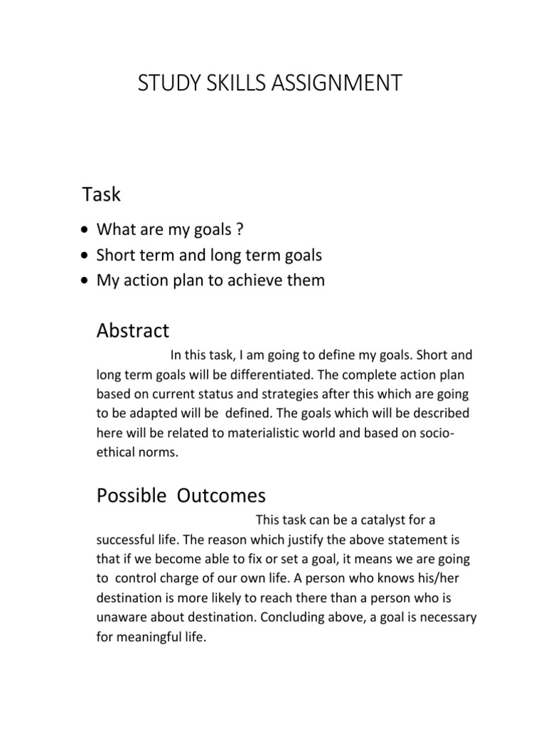 Study Skills Assignment | PDF | Knowledge | Science
