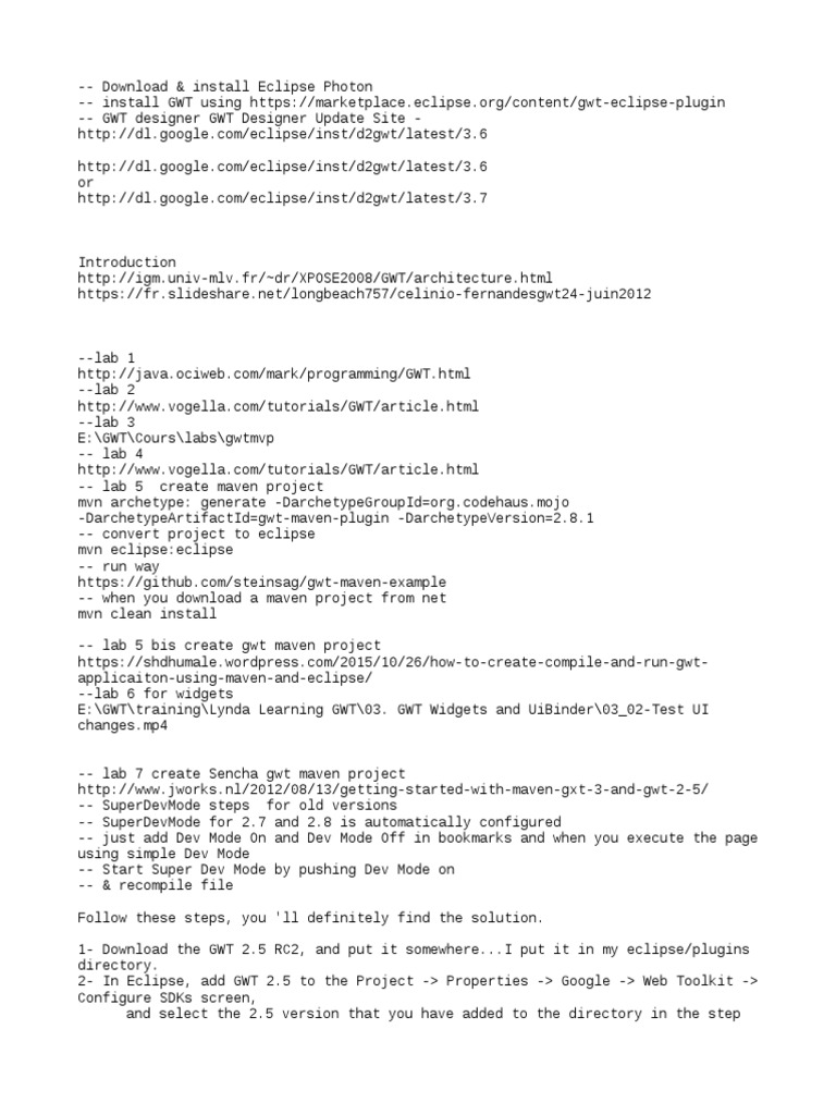 Install GWT Env | PDF | Eclipse (Software) | System Software