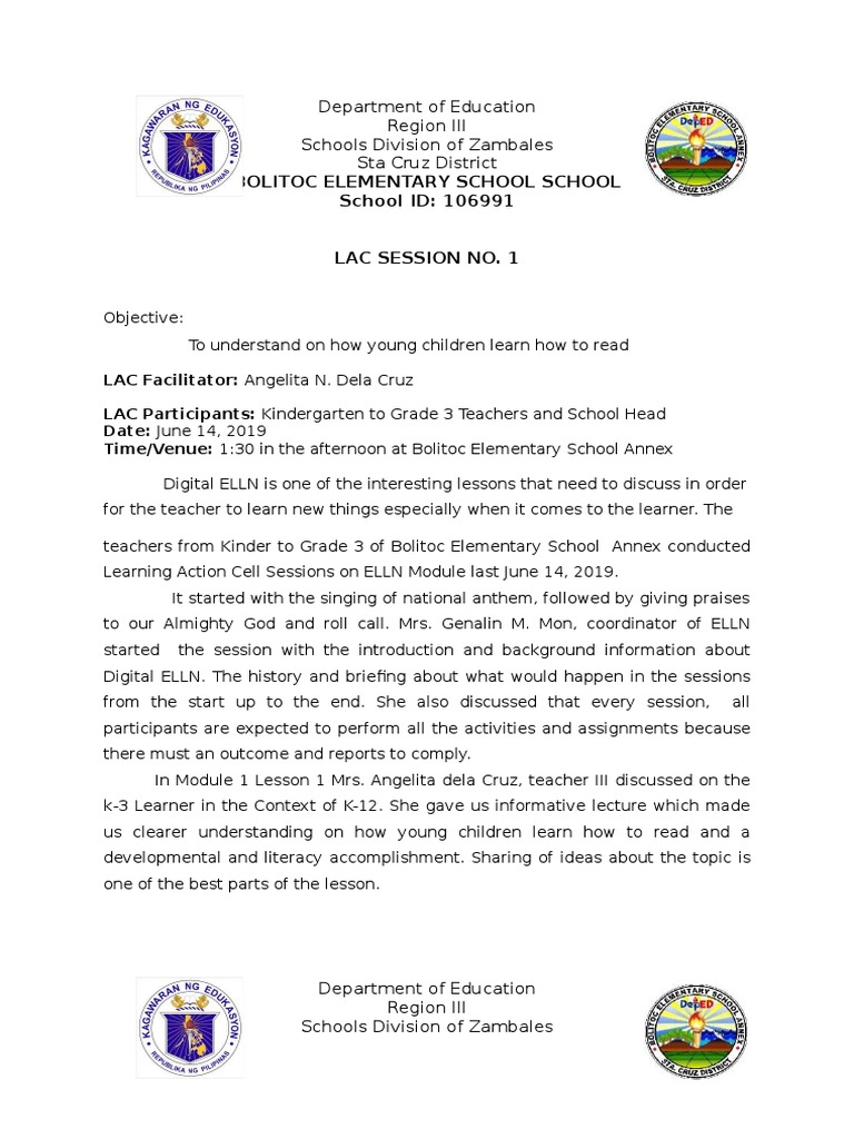 Bolitoc Elementary School School School ID: 106991 | PDF | Teachers ...