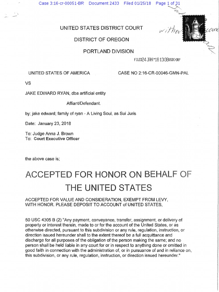 accepted for Honor .pdf | Affidavit | United States Code