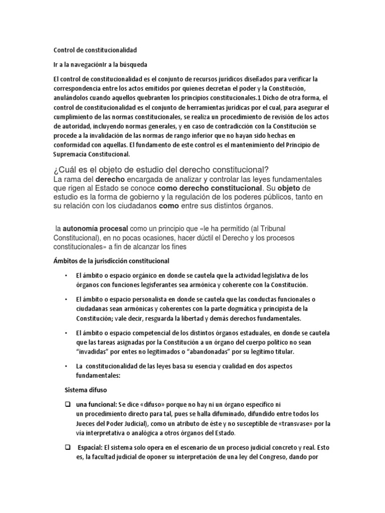Control de Constitucionalidad | Descargar gratis PDF | Constitución ...