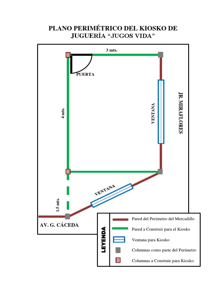 Plano Perimétrico Del Kiosko de Juguería | PDF