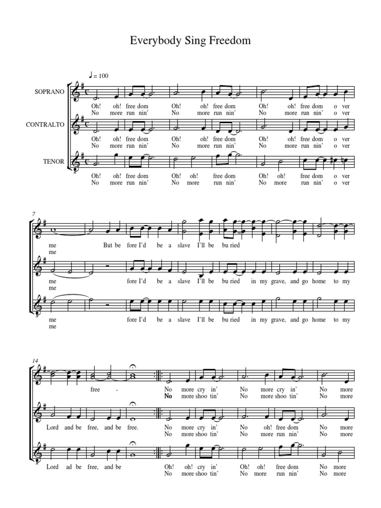Everybody Sing Freedom | PDF | Vocal Music | Singing