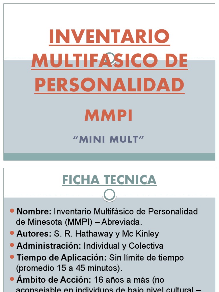 Inventario Multifasico De Personalidad: “Mini Mult” | Manía | Depresión ...