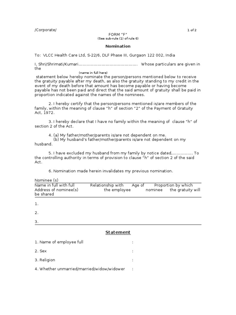 Form F | PDF | Virtue | Government Information