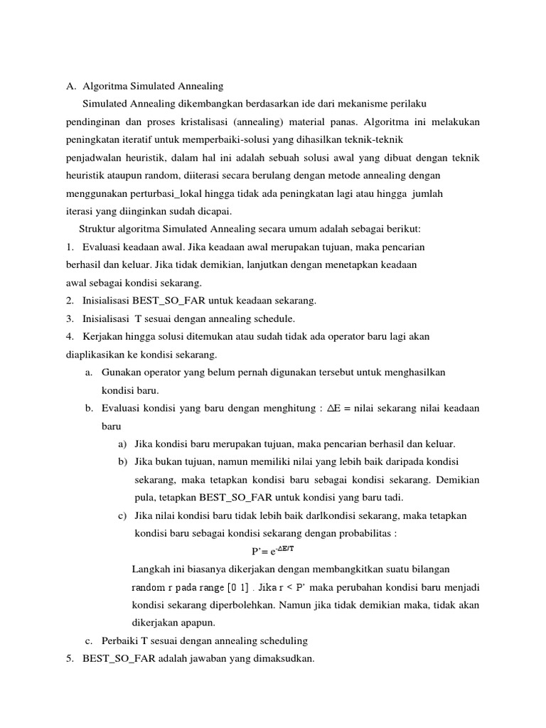 Algoritma Simulated Annealing | PDF