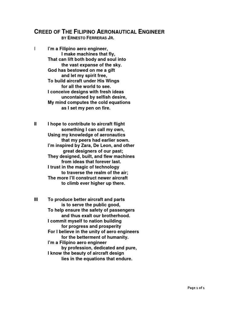 Aero Engineers' Creed | PDF | Business | Computers