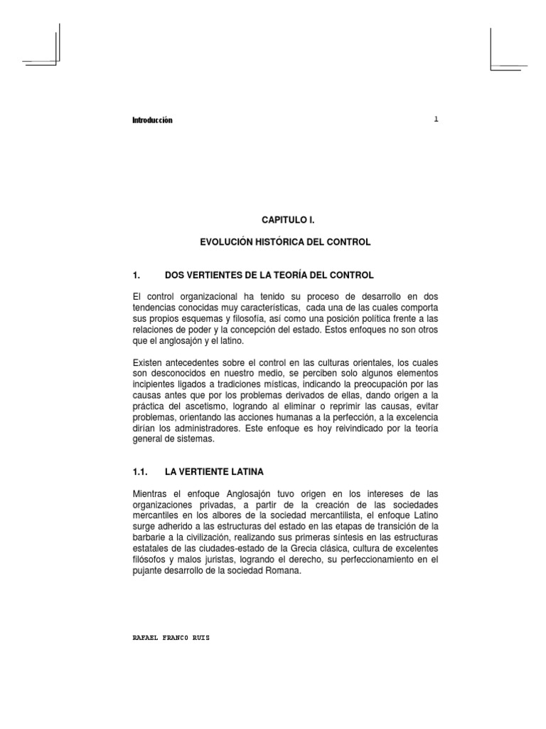 Evolución Histórica Del Control | PDF | Planificación | Estado (política)