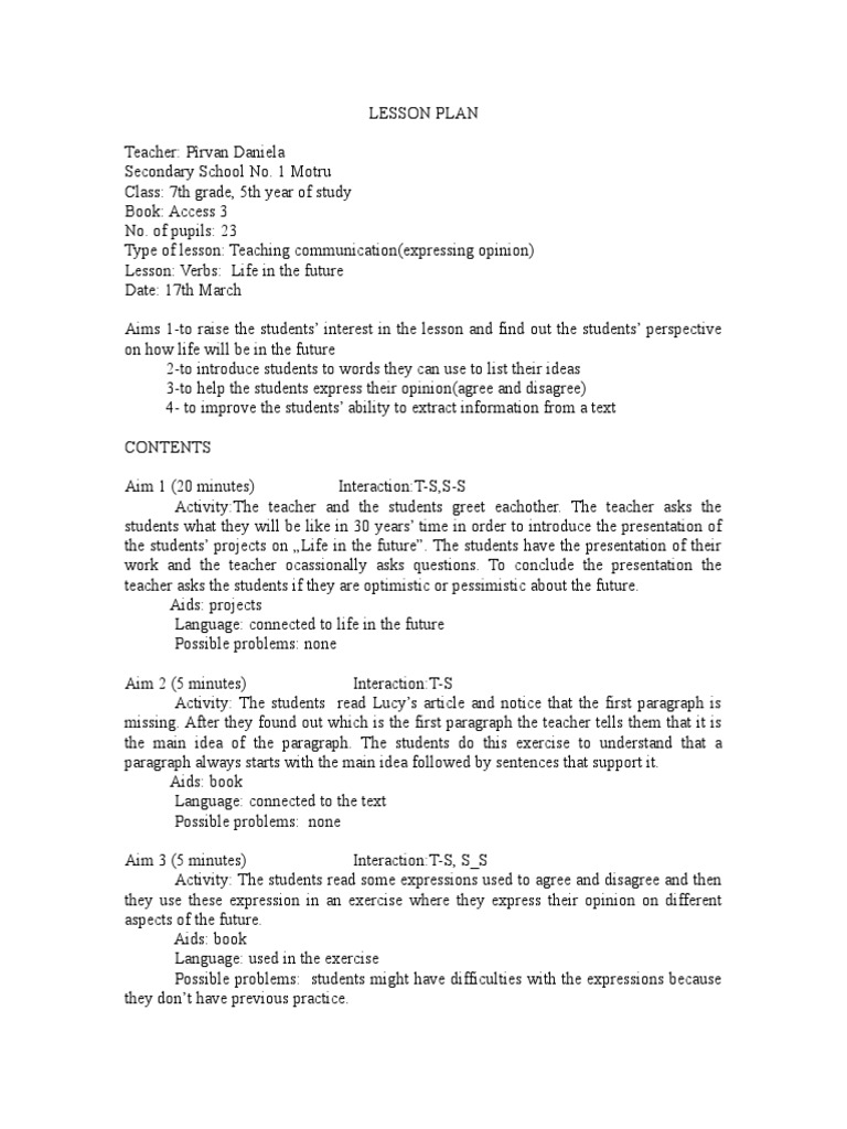 Future Life Perspectives in Class 7 | PDF | Teachers | Teaching