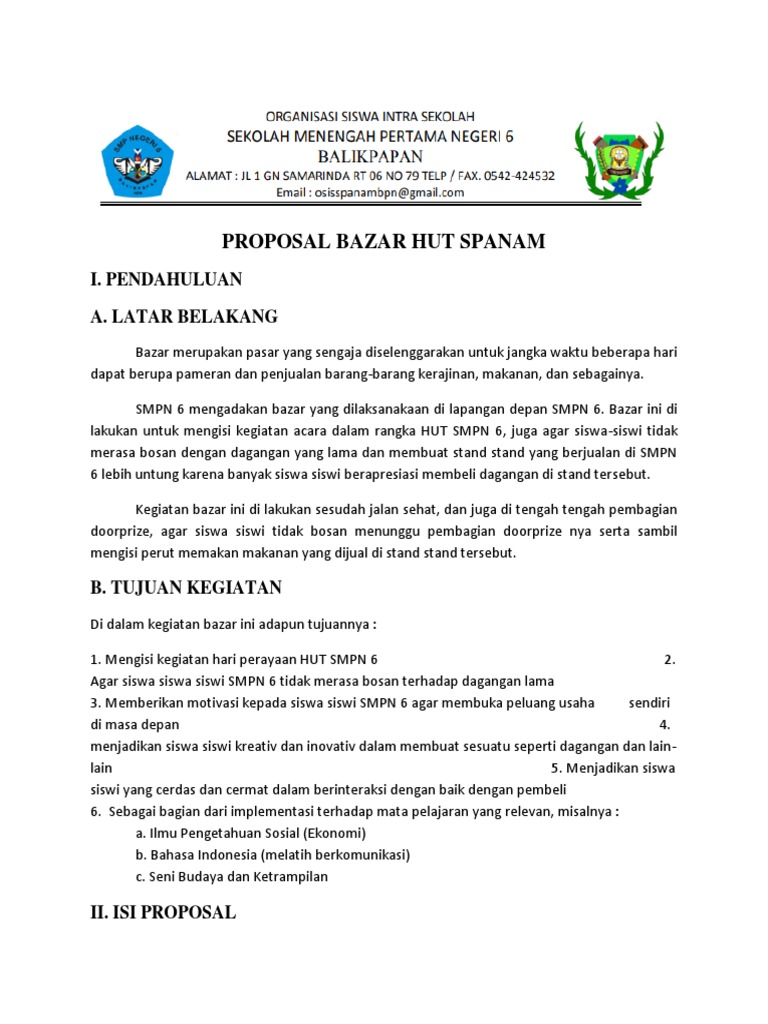 Proposal Bazar Nurman | PDF | Seni
