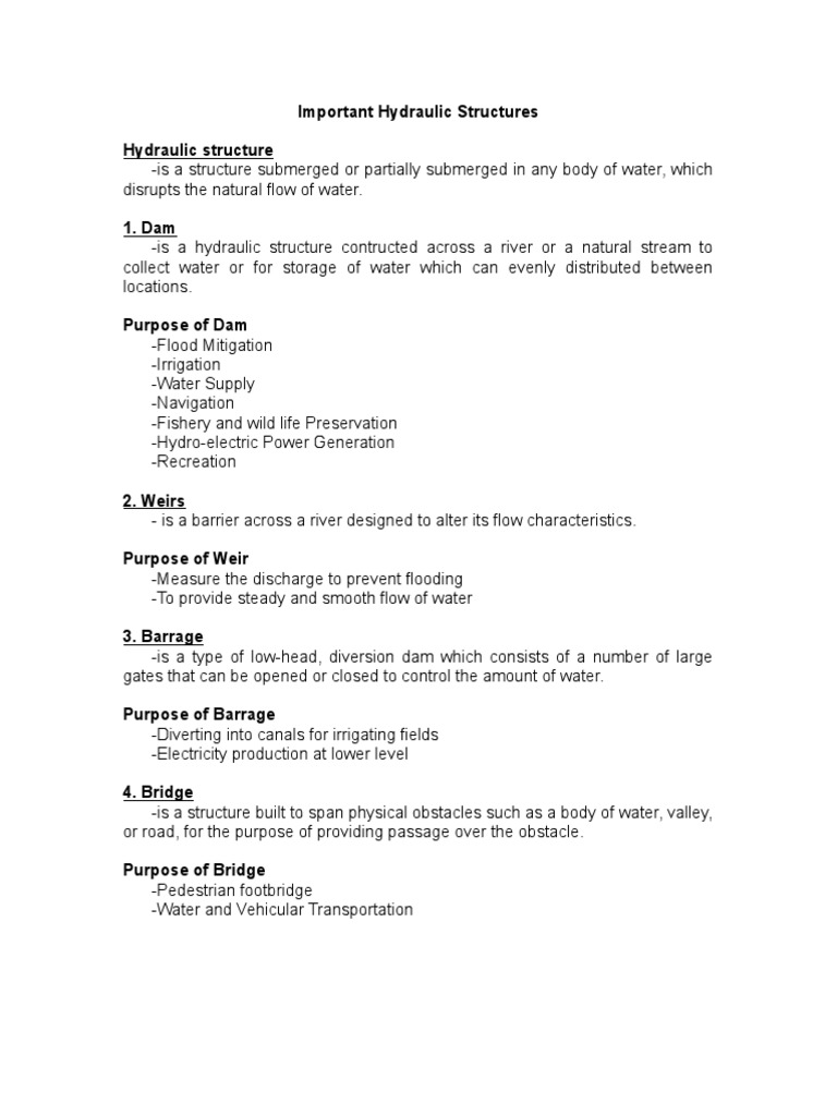 Important of Hydraulic Structure | PDF | Dam | Flood