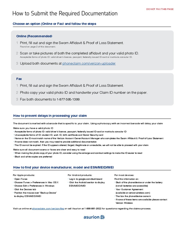 How To Submit The Required Documentation: Choose An Option (Online or Fax) and Follow The Steps ...
