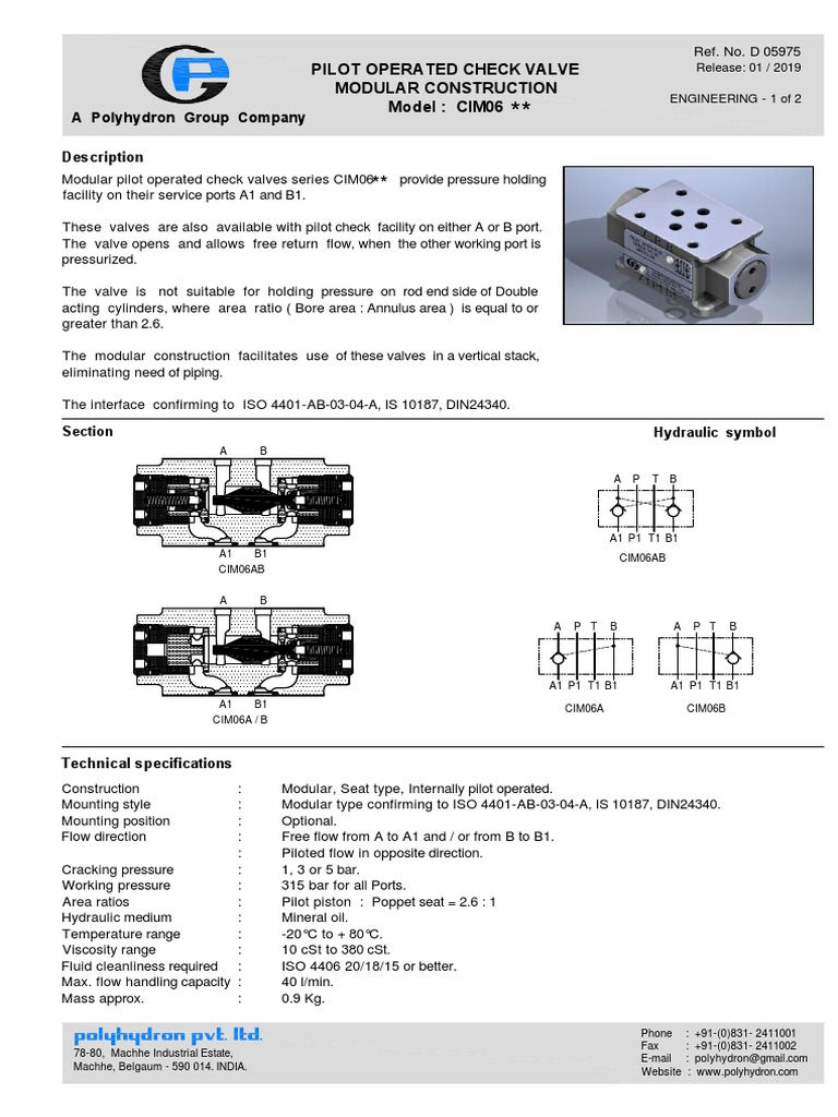 Polyhydron Check Valve | PDF | Valve | Engines