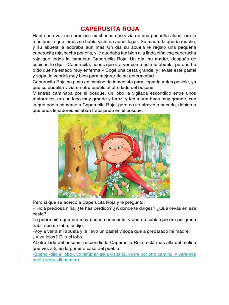 Caperusita Roja Word | Caperucita Roja