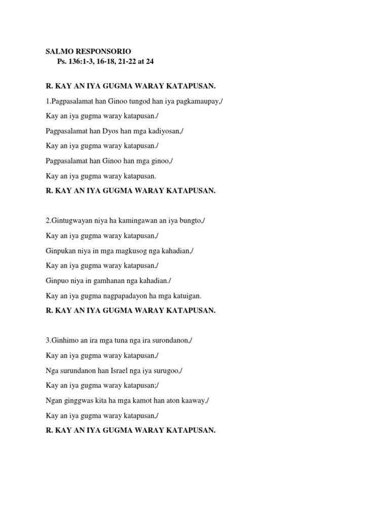 SALMO RESPONSORYO Pinal | PDF