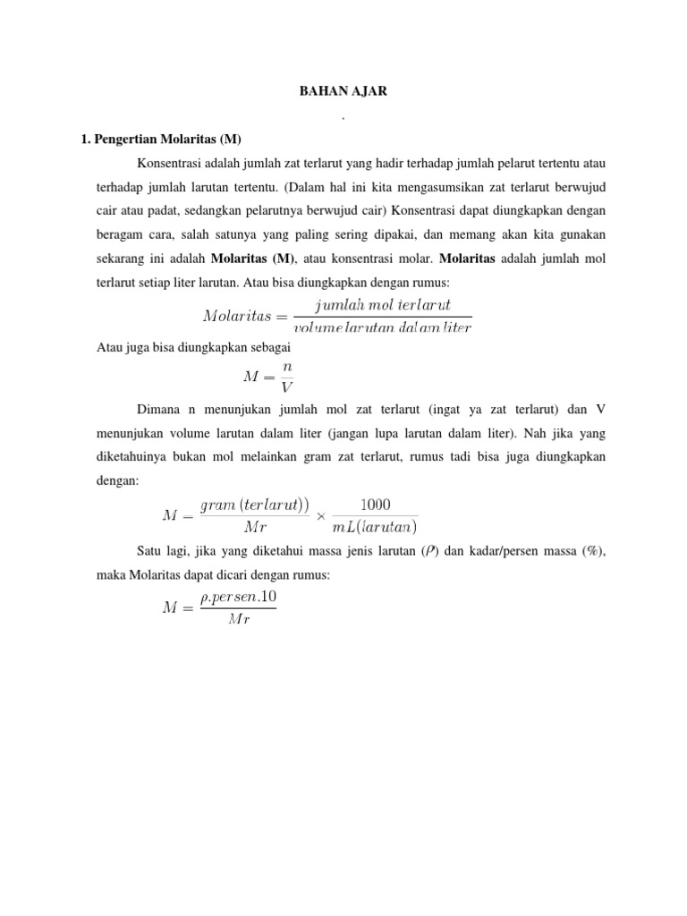 BAHAN AJAR Kemolaran | PDF