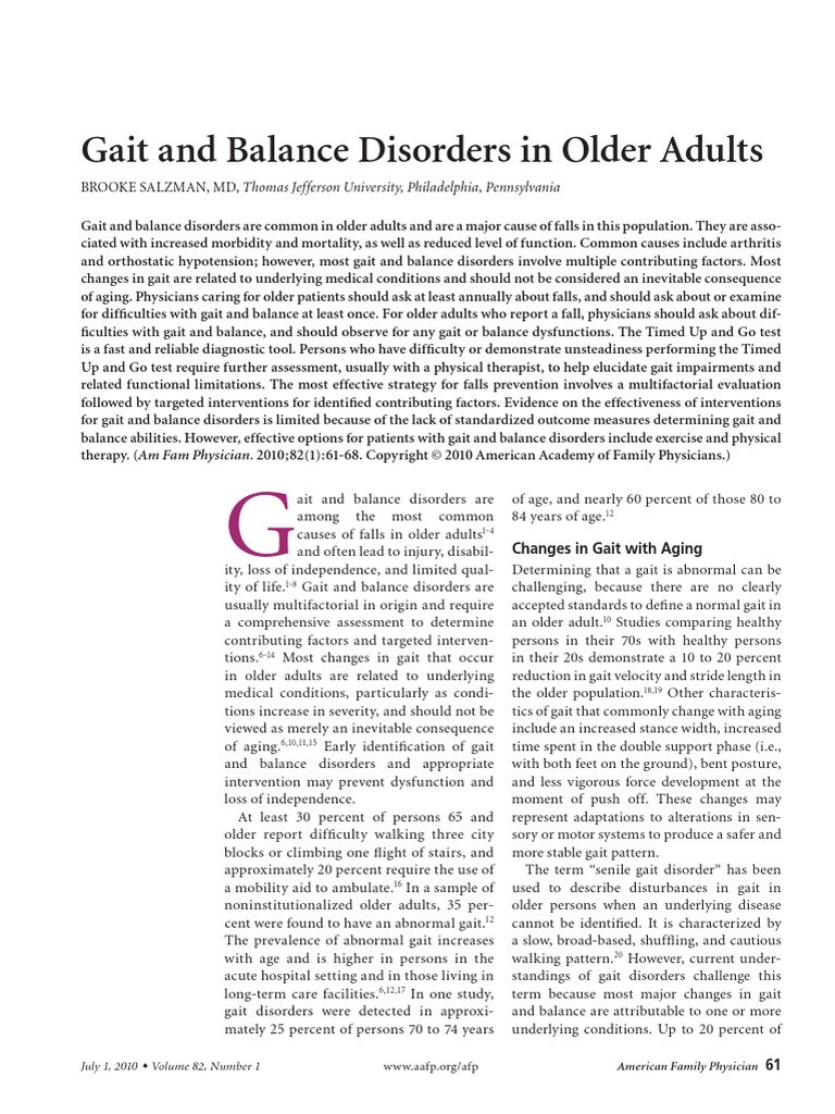 Gait and Balance Disorder PDF | PDF | Balance (Ability) | Dementia
