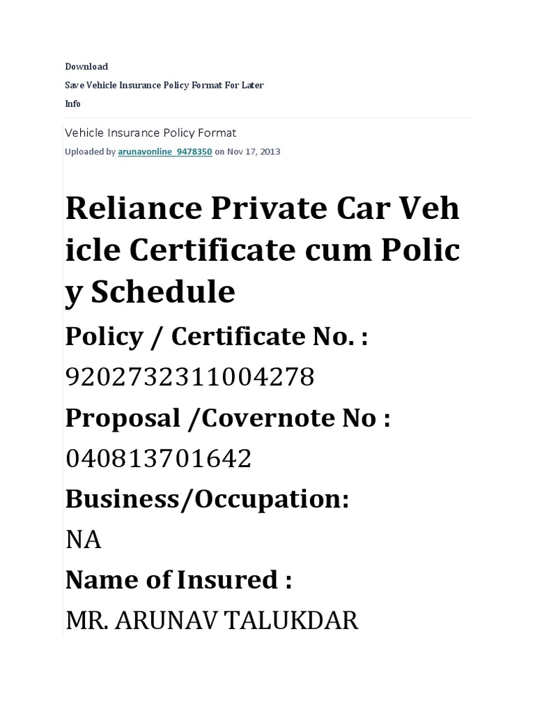 Document Insurance | PDF | Liability Insurance | Insurance Policy