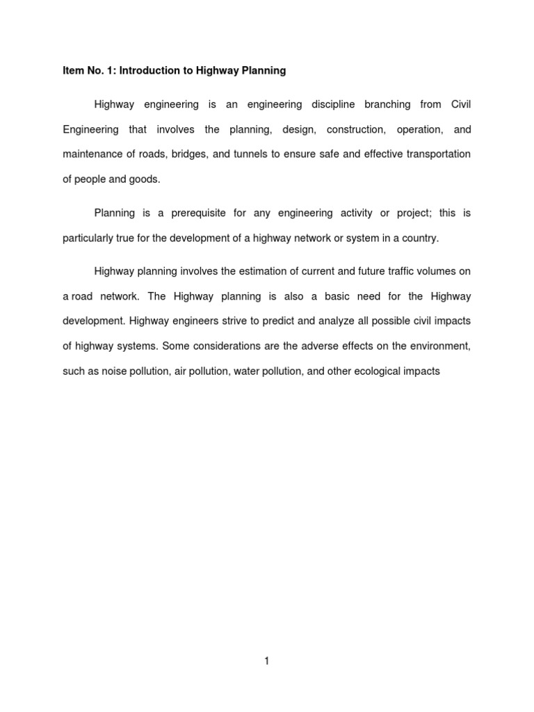 Highway Planning PDF | PDF | Highway | Road