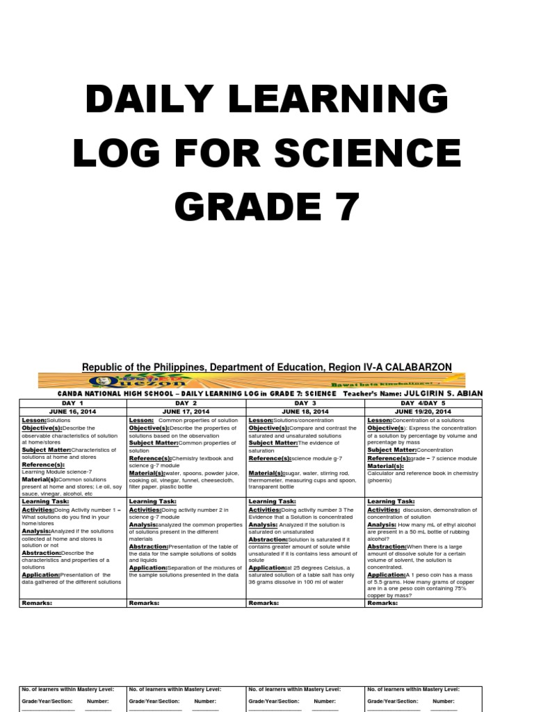 G7 Science DLL | PDF | Chemical Substances | Solution