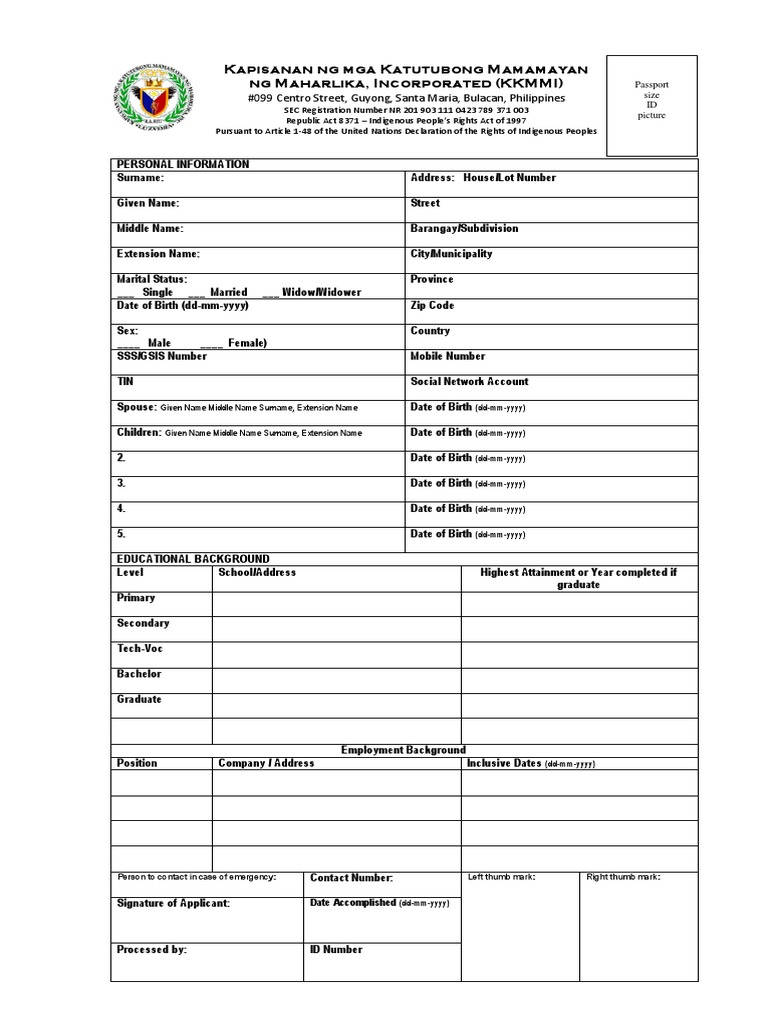KKMMI Application Form FINAL New Logo | PDF | Regulatory Compliance ...