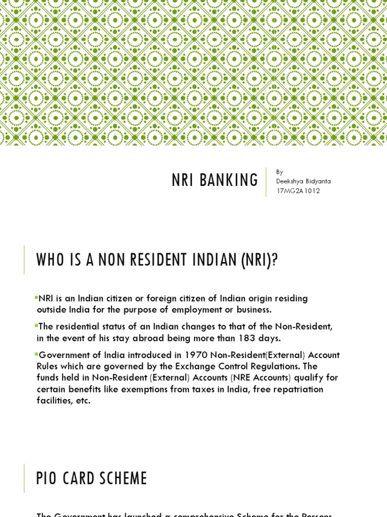 NRI Banking Guide: Accounts & Requirements | PDF | Finance & Money ...