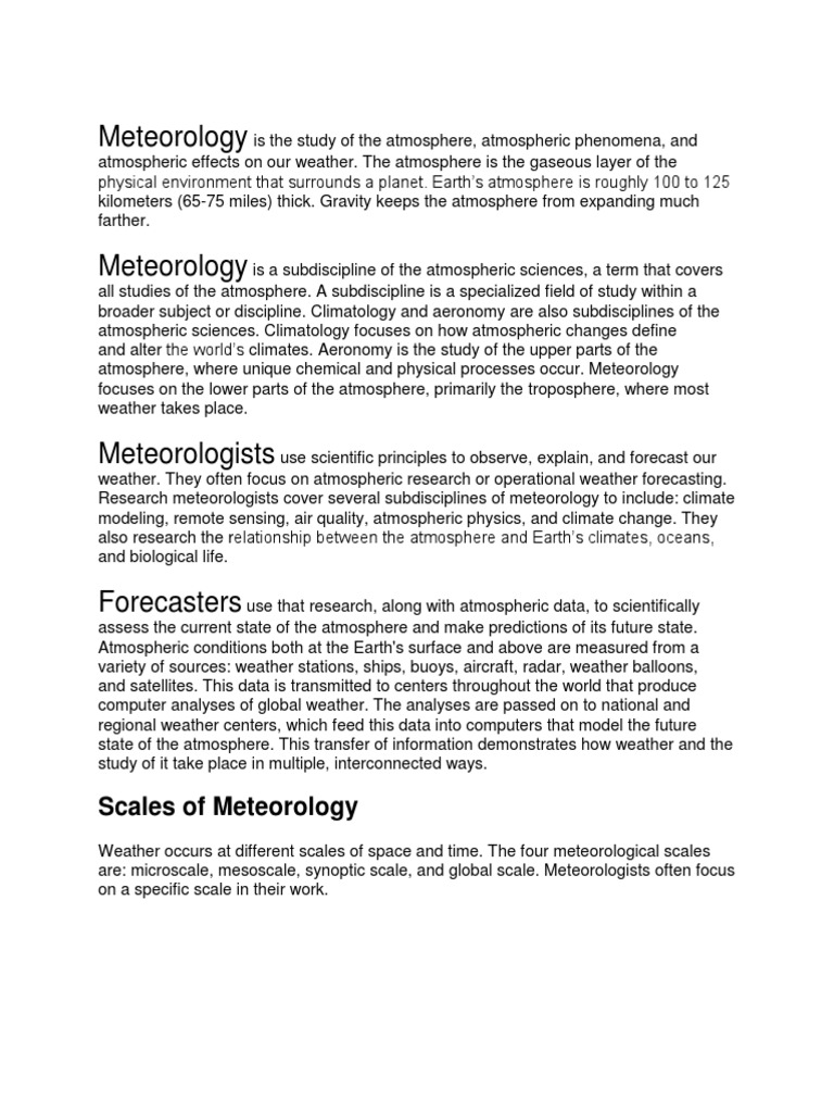 Meteorology Key Points | PDF | Meteorology | Tropical Cyclones
