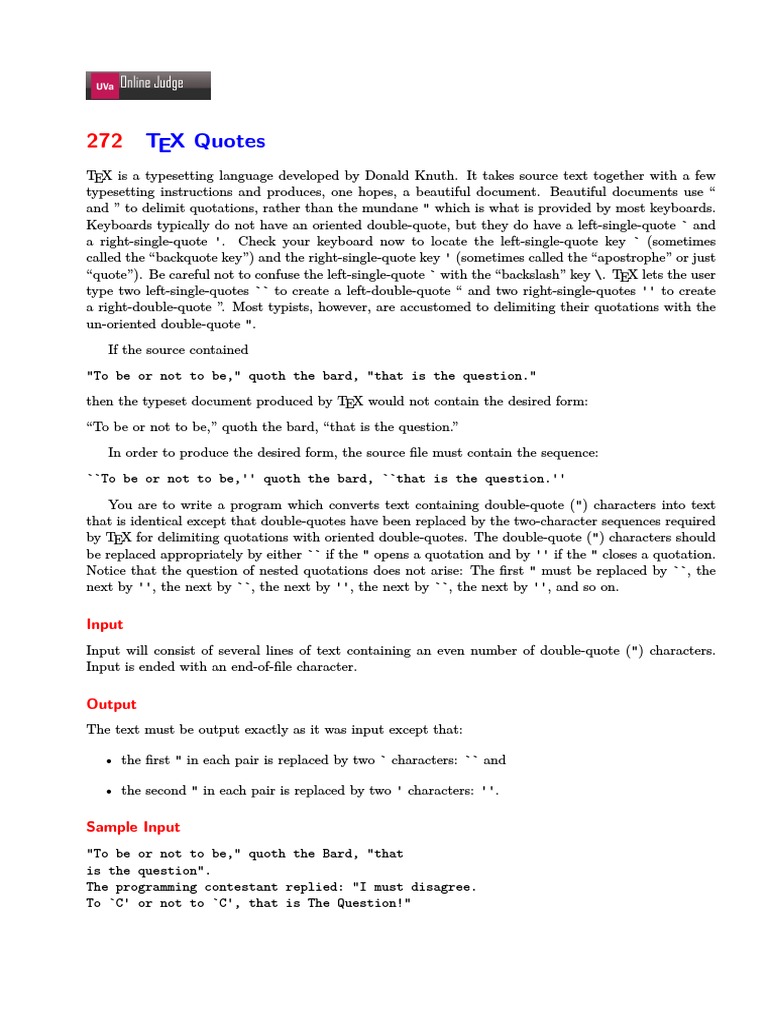 TEX Quotes: Input | PDF | Te X | Areas Of Computer Science