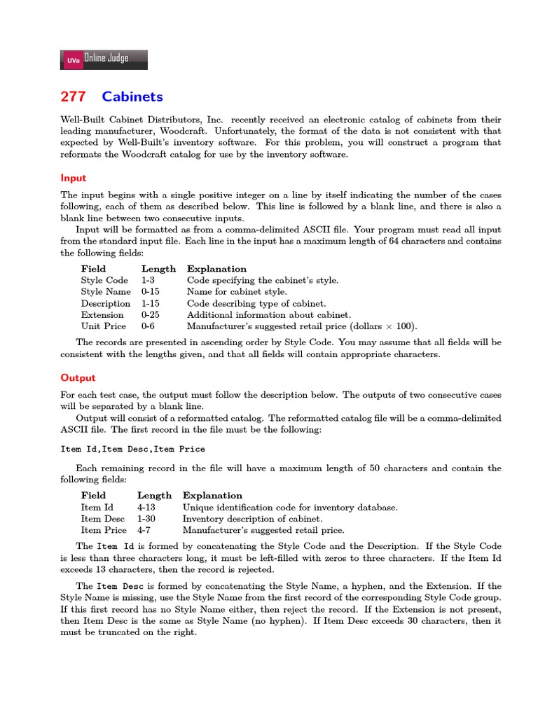 Cabinets: Input | PDF | File Format | Computer File