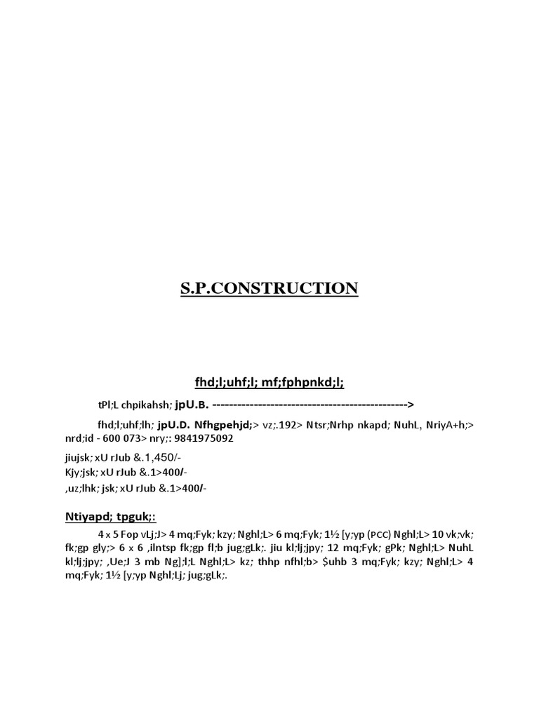 S.P.Construction: FHD L Uhf L MF FPHPNKD L | PDF