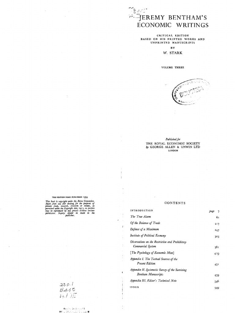 The Psychology of Economic Man BENTHAM JEREMY PDF | PDF