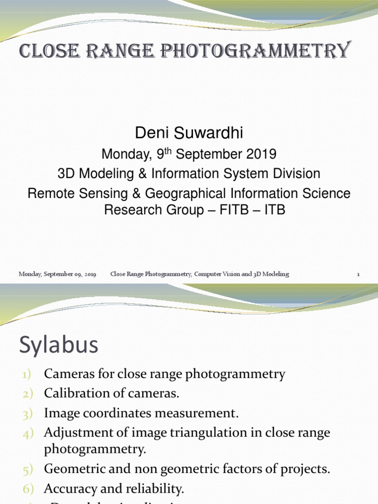 Close Range Photogrammetry - Part1 | PDF | Camera Lens | Computer Vision