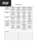 Role Play Rubric: Levels of Quality Criteria 4 Excellent 3 Proficient 2 ...