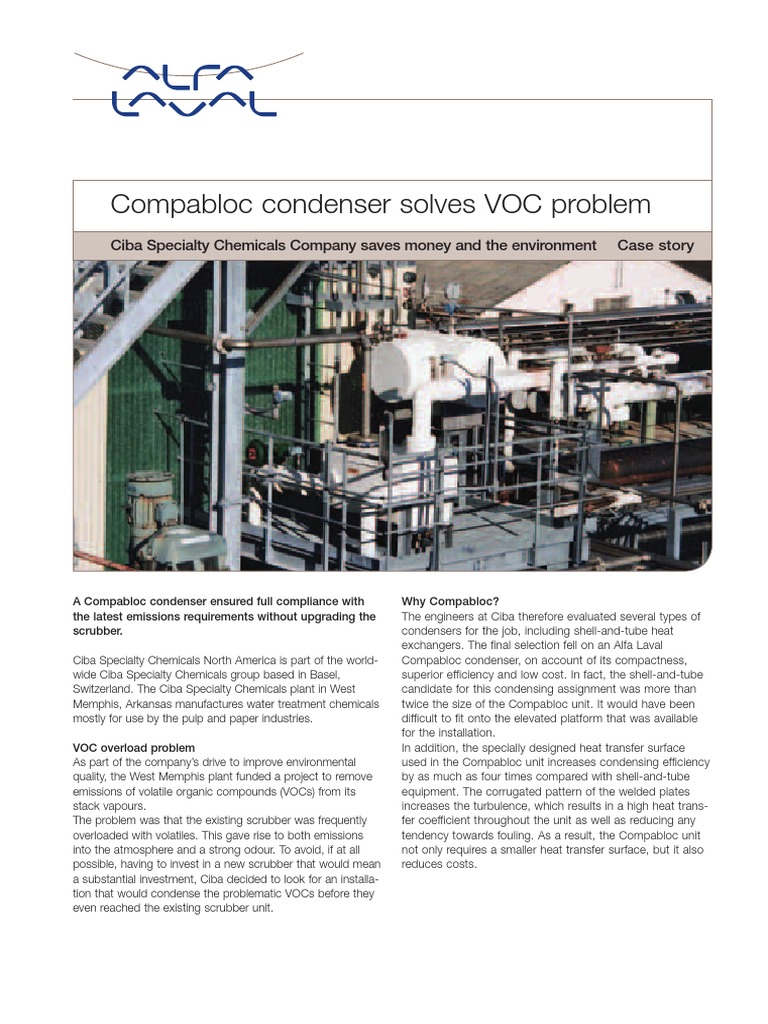 Compabloc Condenser Solves VOC Problem: Ciba Specialty Chemicals ...
