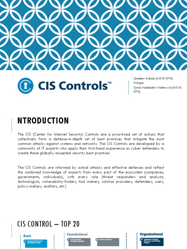 An Overview of the Top 20 CIS Controls: A Prioritized Set of Best ...