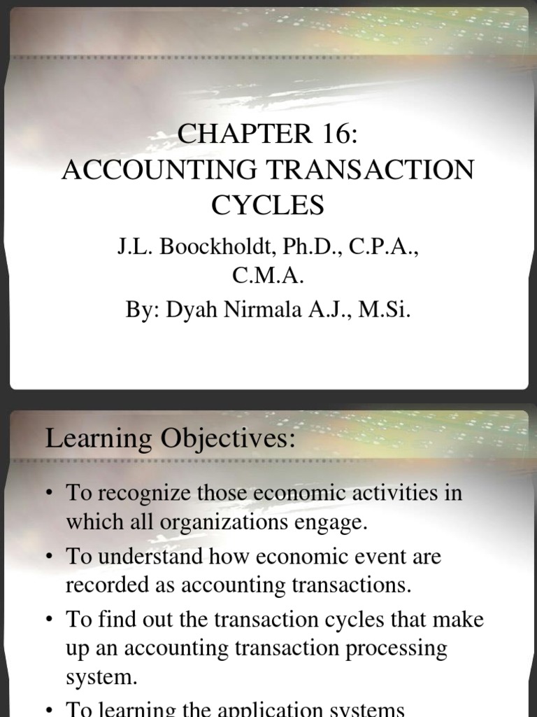 CHAPTER 16 - Accounting Transaction Cycles | PDF | Financial ...