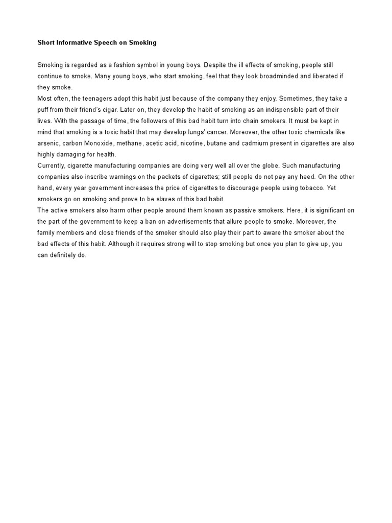 Short Informative Speech | PDF