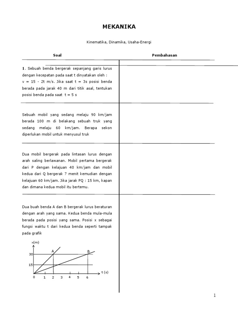 MEKANIKA-IPA (Soal Dan Pembahasan) | PDF | Sains & Matematika