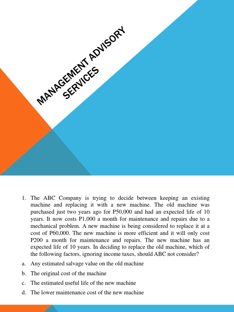 Management Advisory Services | PDF | Inventory | Revenue
