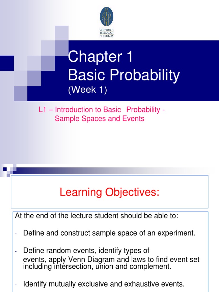 Chapter 1 L1 | PDF | Probability | Stochastic Process