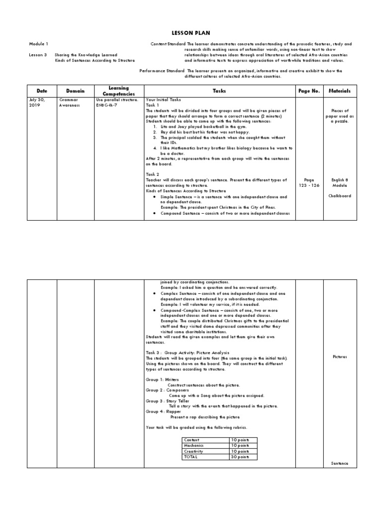 Provide feedback on the lesson plan and suggest ways to improve it ...