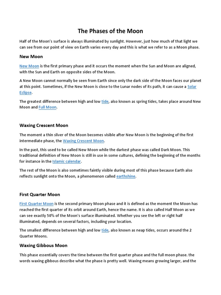 Moon Phases | PDF | Moon | Periodic Phenomena