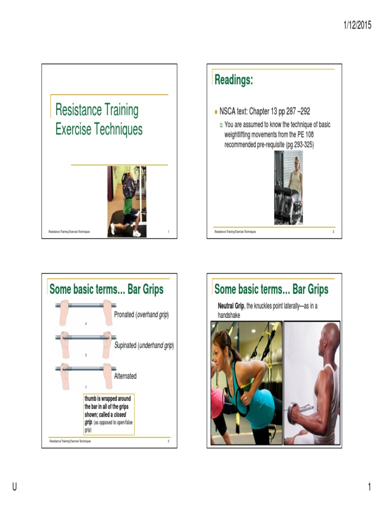 Resistance Training Techniques | PDF | Strength Training | Weight Training