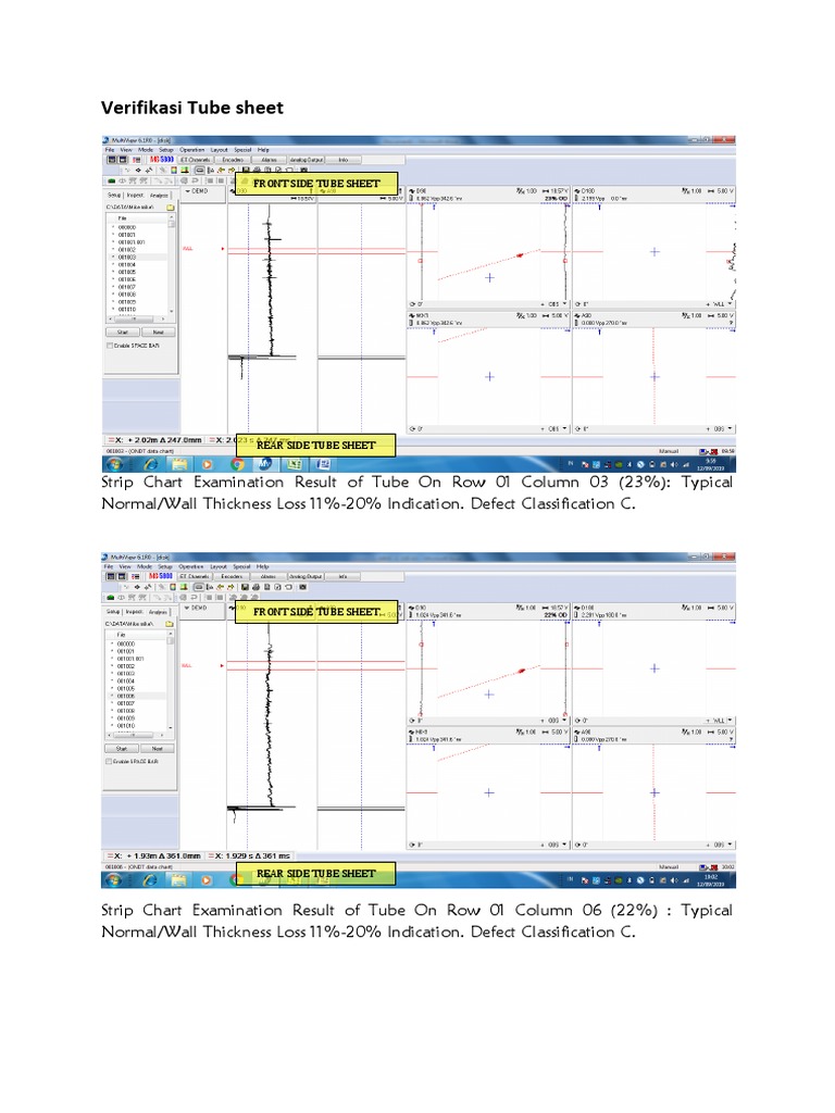 Verifikasi Tube sheet inspection results | PDF