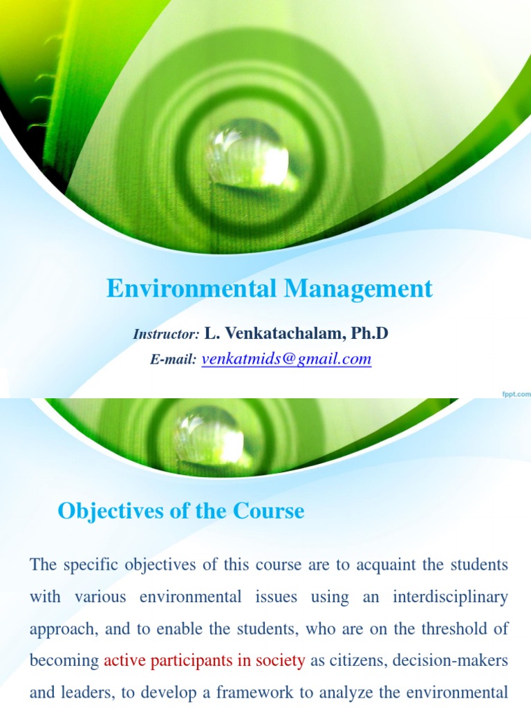Environmental Management Course Overview | PDF | Environmental Resource ...
