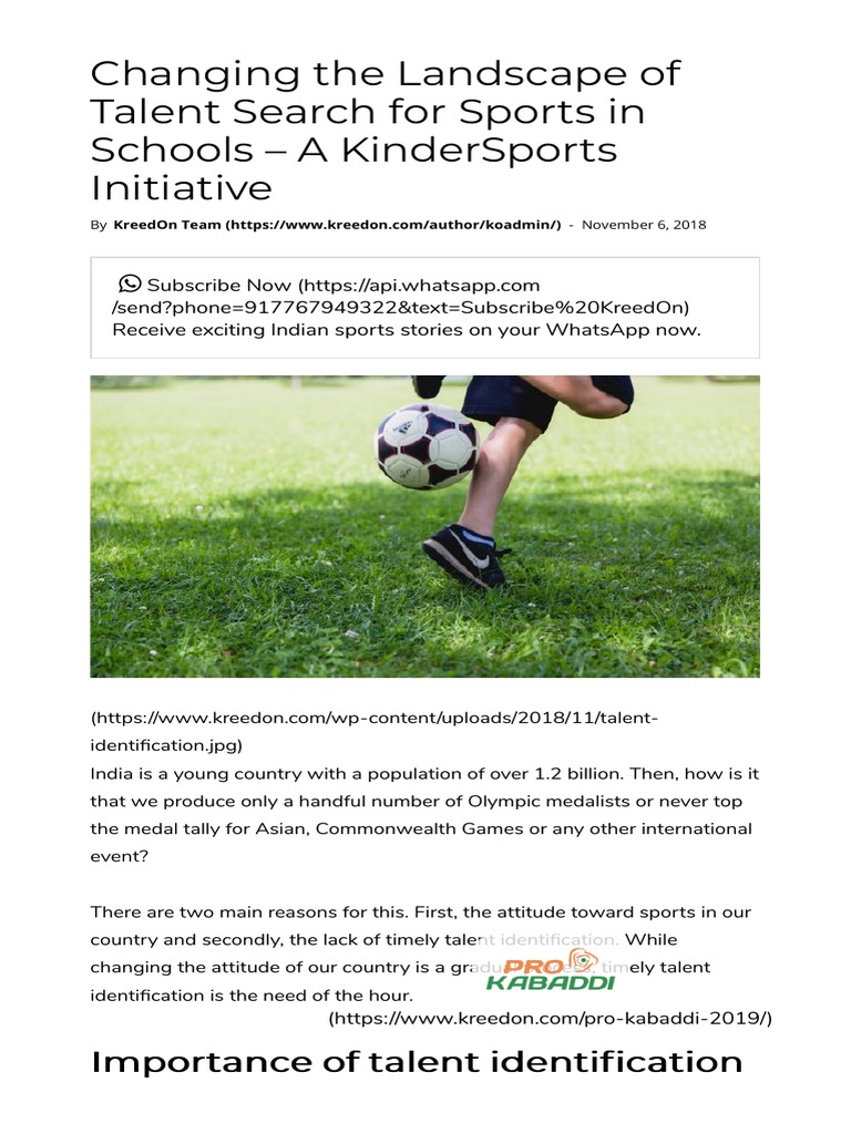 Sports Talent Identification in India Talent Search For Sports in ...