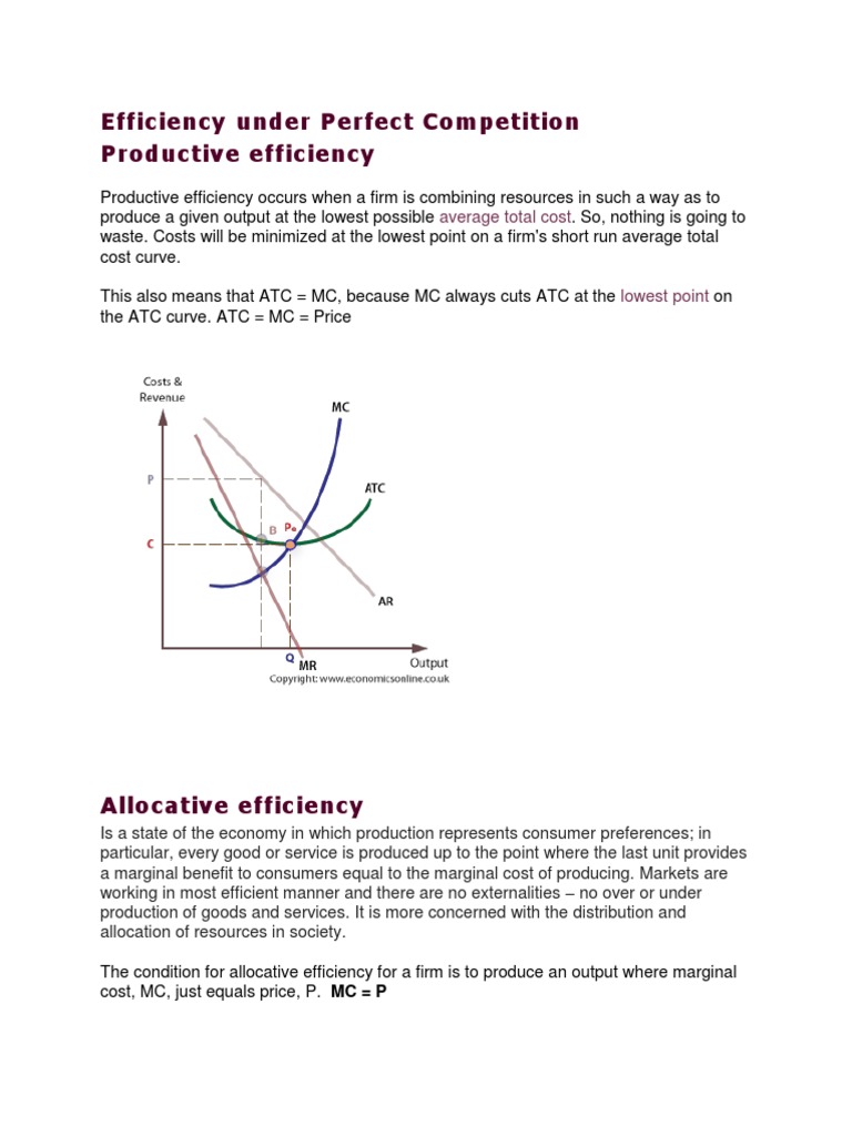 Allocative Efficiency Vs Productive Efficiency | PDF | Marginal Cost | Monopoly