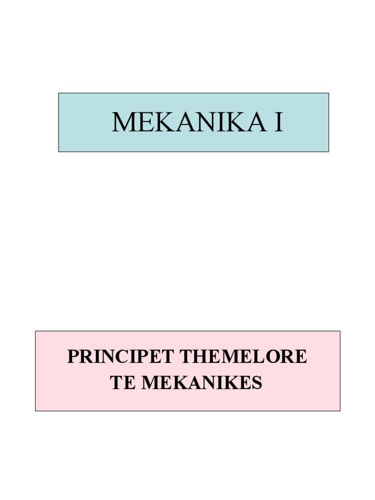 Mekanika 1 | PDF