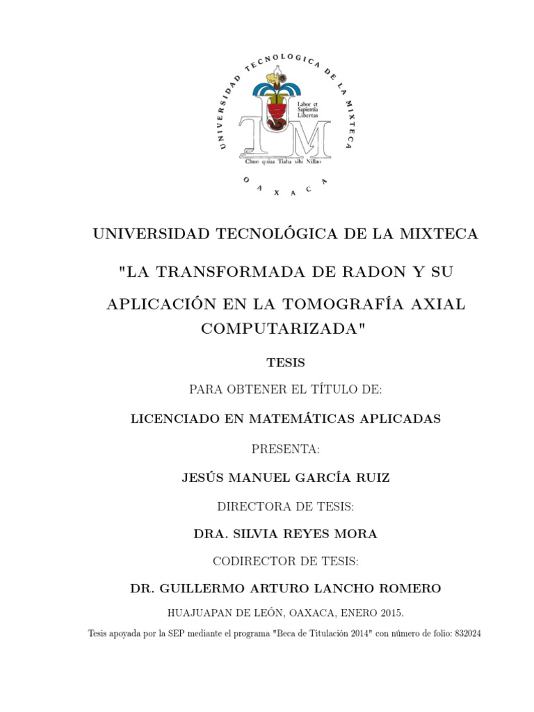 Transformada de Radon y FBP (Tesis) | PDF | Ct Scan | Relaciones ...
